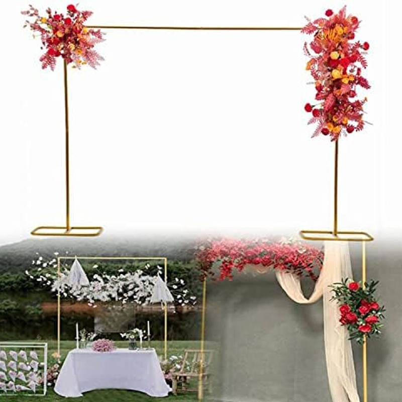 Arcada decor petreceri, forma patrata, 2x2 m, cadru metalic, auriu ...