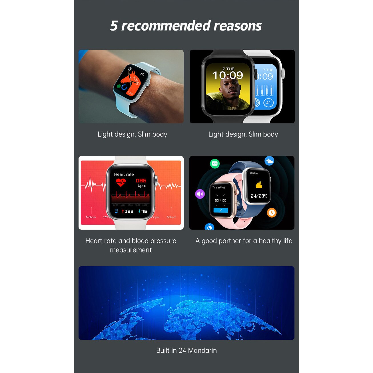 Ceas Smartwatch, S8 Pro 1.44", BT - V3.0, Rosu - eMAG.ro