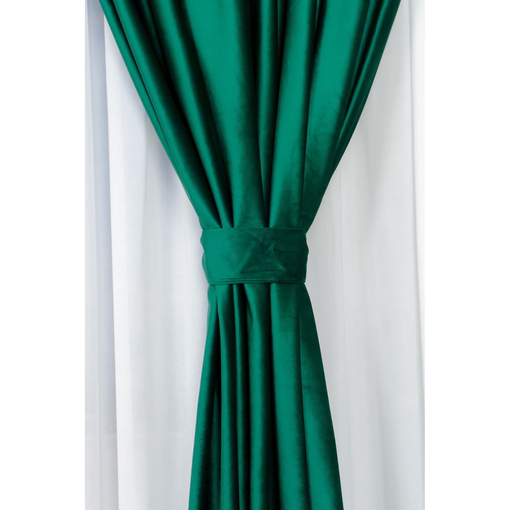 Set Harnicuta 2 Draperii Catifea Verde 2x200x245cm cu Rejansa - eMAG.ro