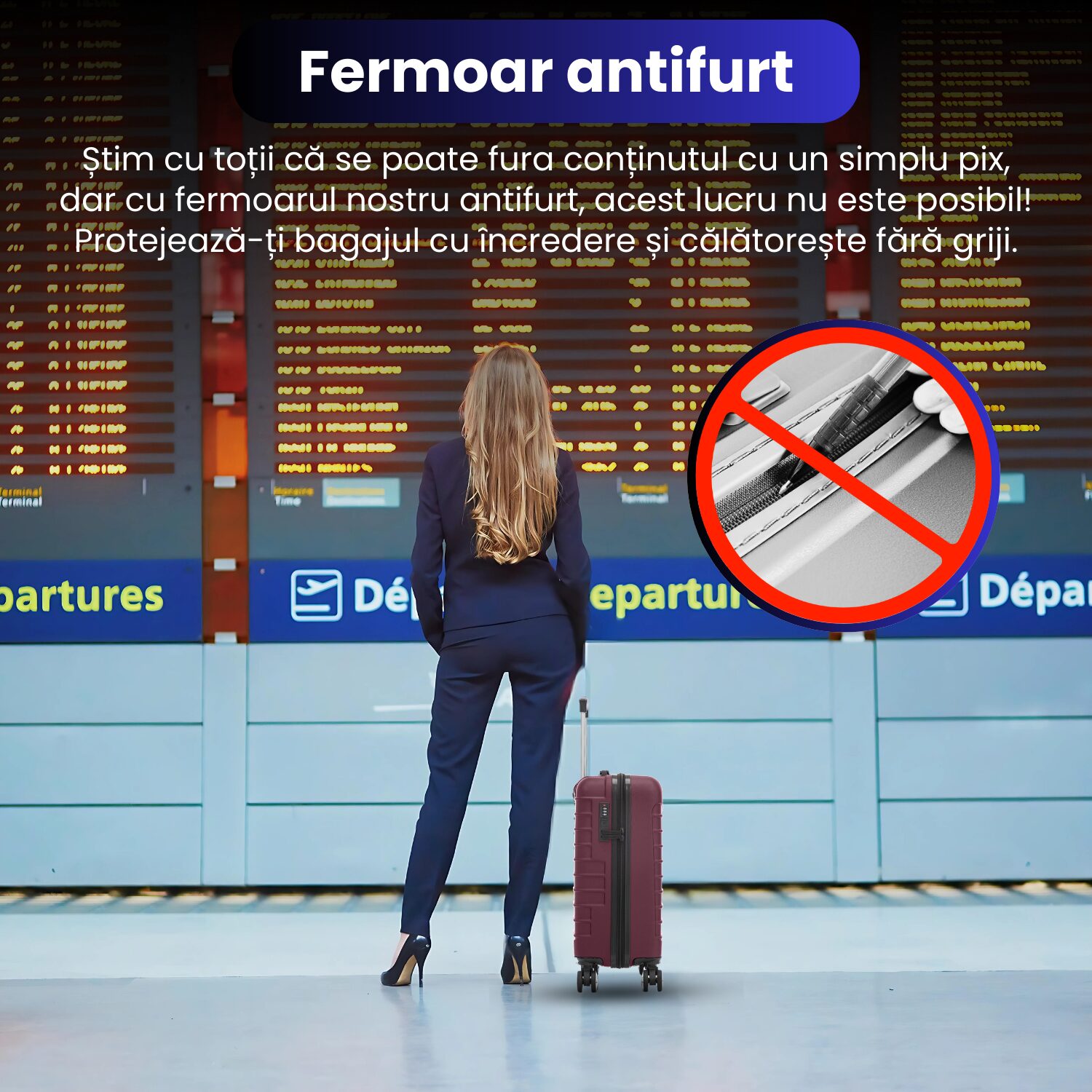 Troler cabina avion Quasar & Co.®, 55x36x20cm, bagaj de mana, valiza cu ...