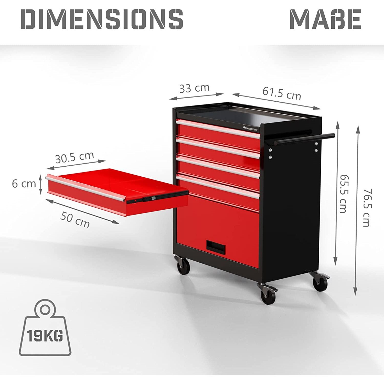 Dulap modular pe roti pentru scule, 4 sertare, blocabil, 2 chei, otel ...
