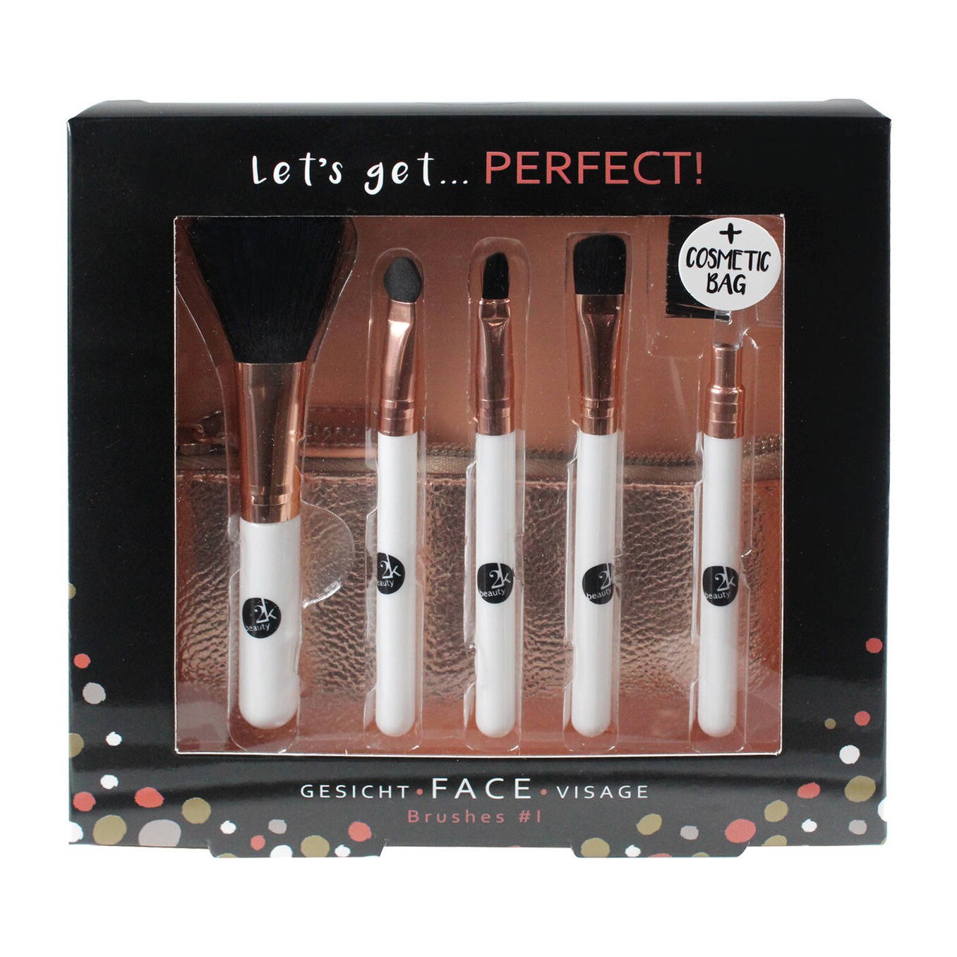 Pensule + Geanta Makeup 2K Let S Get Perfect Brushes Set - eMAG.ro