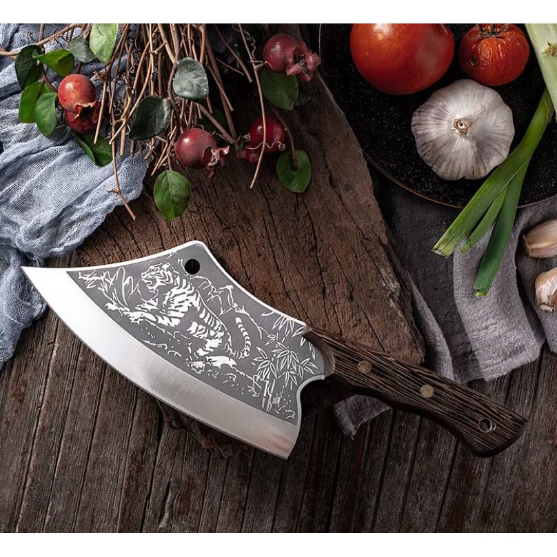 Cutit Satar Tiger Profesional cu Maner din Lemn de Culoare Maro Inchis ...