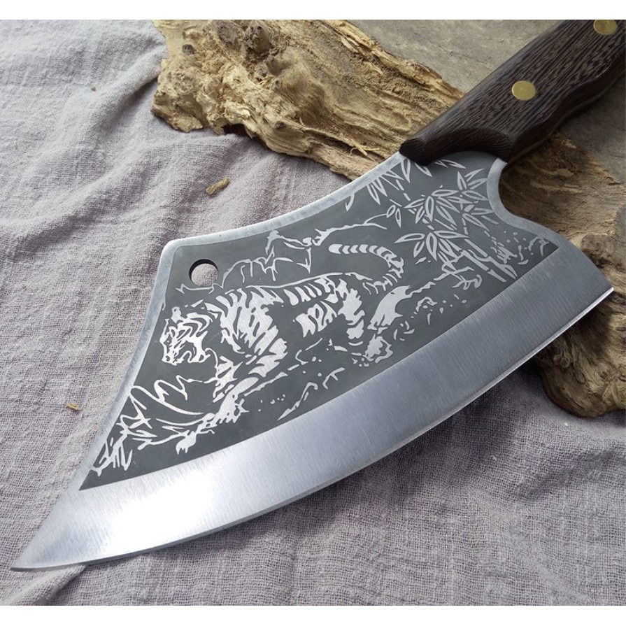 Cutit Satar Tiger Profesional cu Maner din Lemn de Culoare Maro Inchis ...