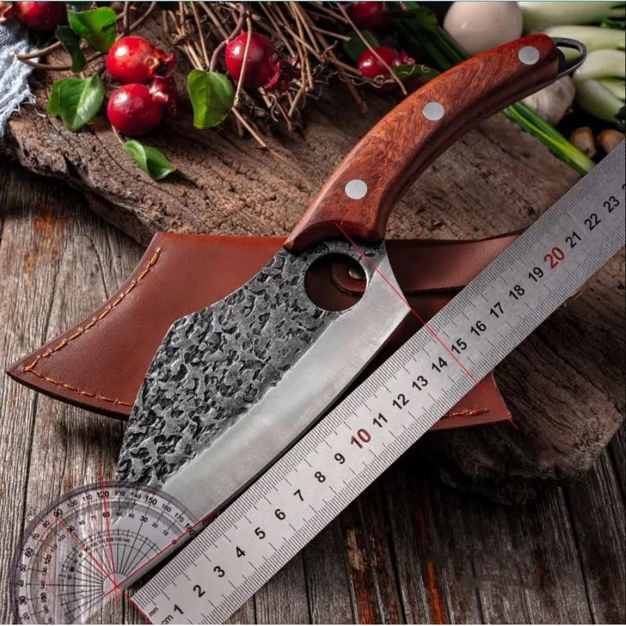 Cutit Semi-satar Profesional cu Maner din Lemn de Culoare Maro, Forjat ...