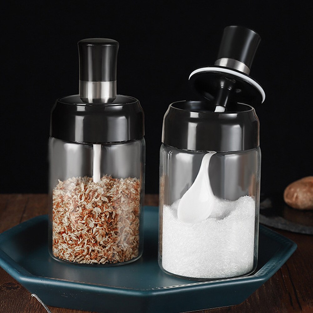 Recipient pentru condimente, Transparent/Negru - eMAG.ro