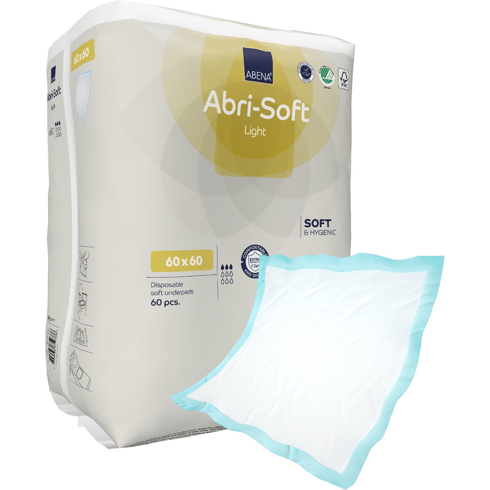 Aleze absorbante pentru Pat NextFarma® Abri Soft Light 850 ml - 60 x 60 cm, 60 buc - eMAG.ro