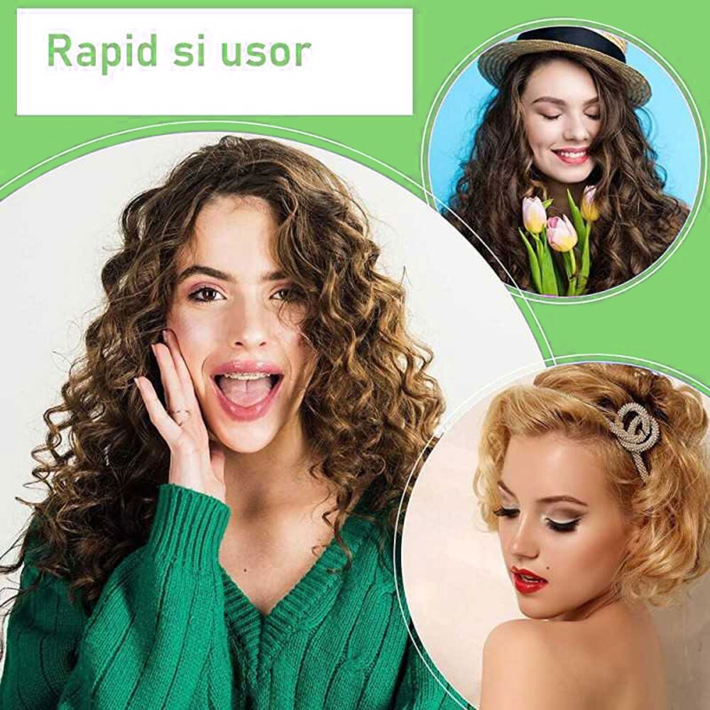 Set 10 Bigudiuri SIKS, Aplicare Pe Parul Umed/Uscat, Flexibile, Numarul ...