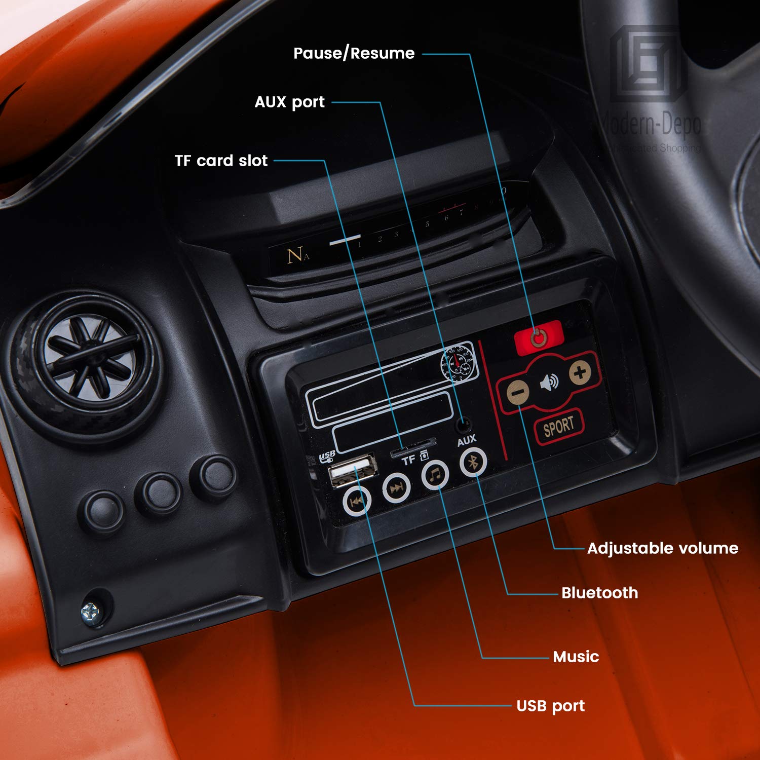 Masina electrica copii Manini Mclaren 720S, roti EVA, scaun piele ...