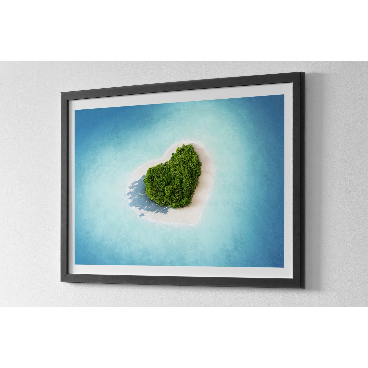 Moha kép, Zuzmók, MDF, Szív Alakú Sziget, Kék, 60x40 cm ...