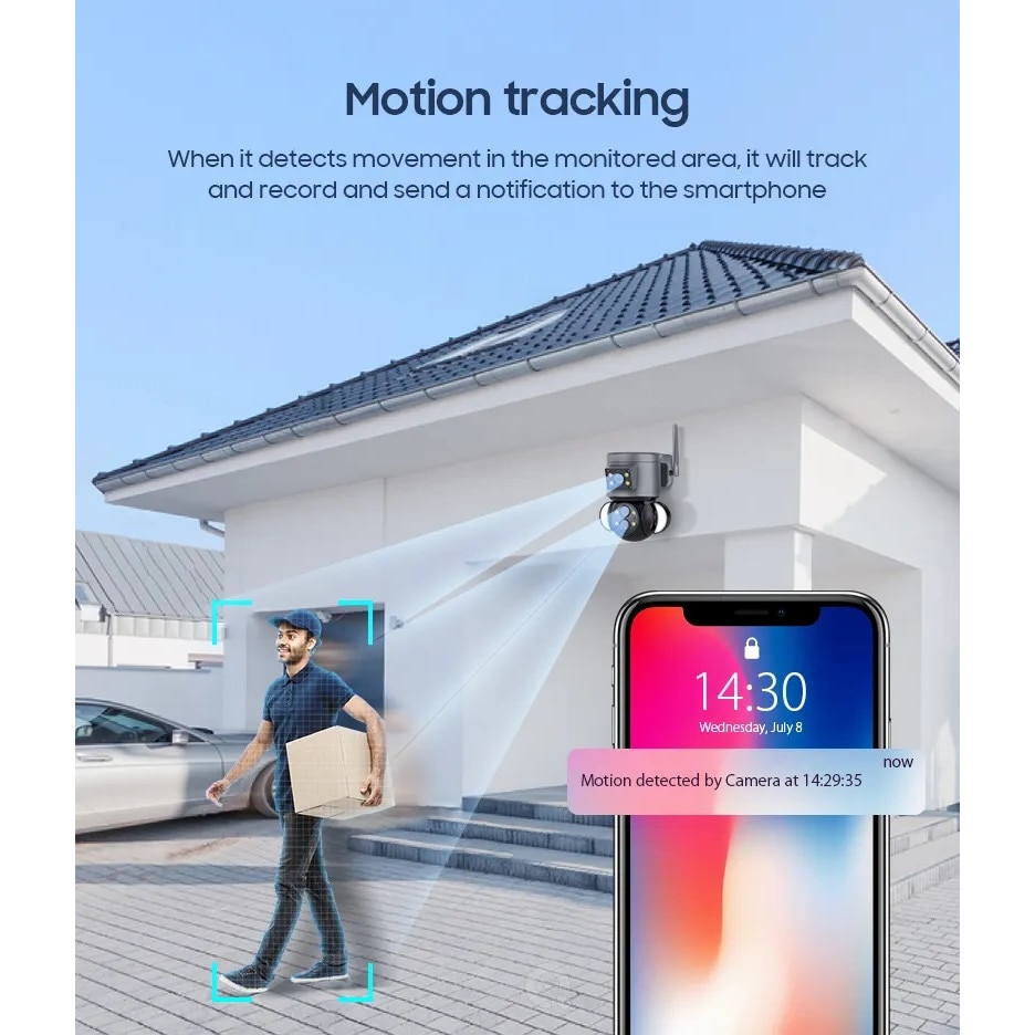 Камера за видеонаблюдение с две камери, WiFi връзка, 4MP SuperHD, 10X ...