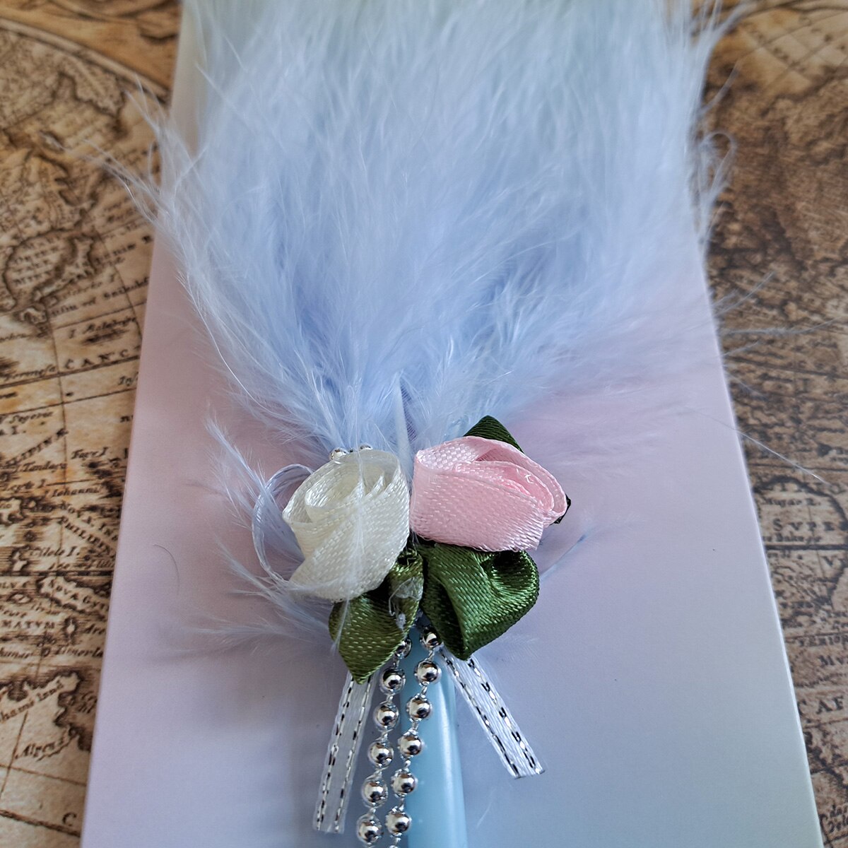 Pix Feather Writer, cu pana si accesoriu, elegant, Naimeed D5230, Bleu ...