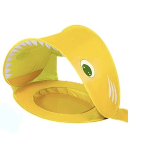 Cort plaja bebe, cu mini piscina, protectie UV, 115 cm x 70 cm, Galben ...