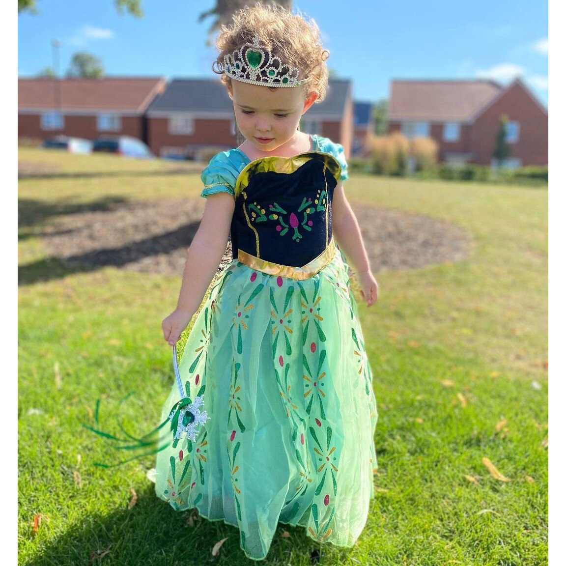 Set Anna Frozen Printesa accesorii, Party Chili®, Disney, Verde ...