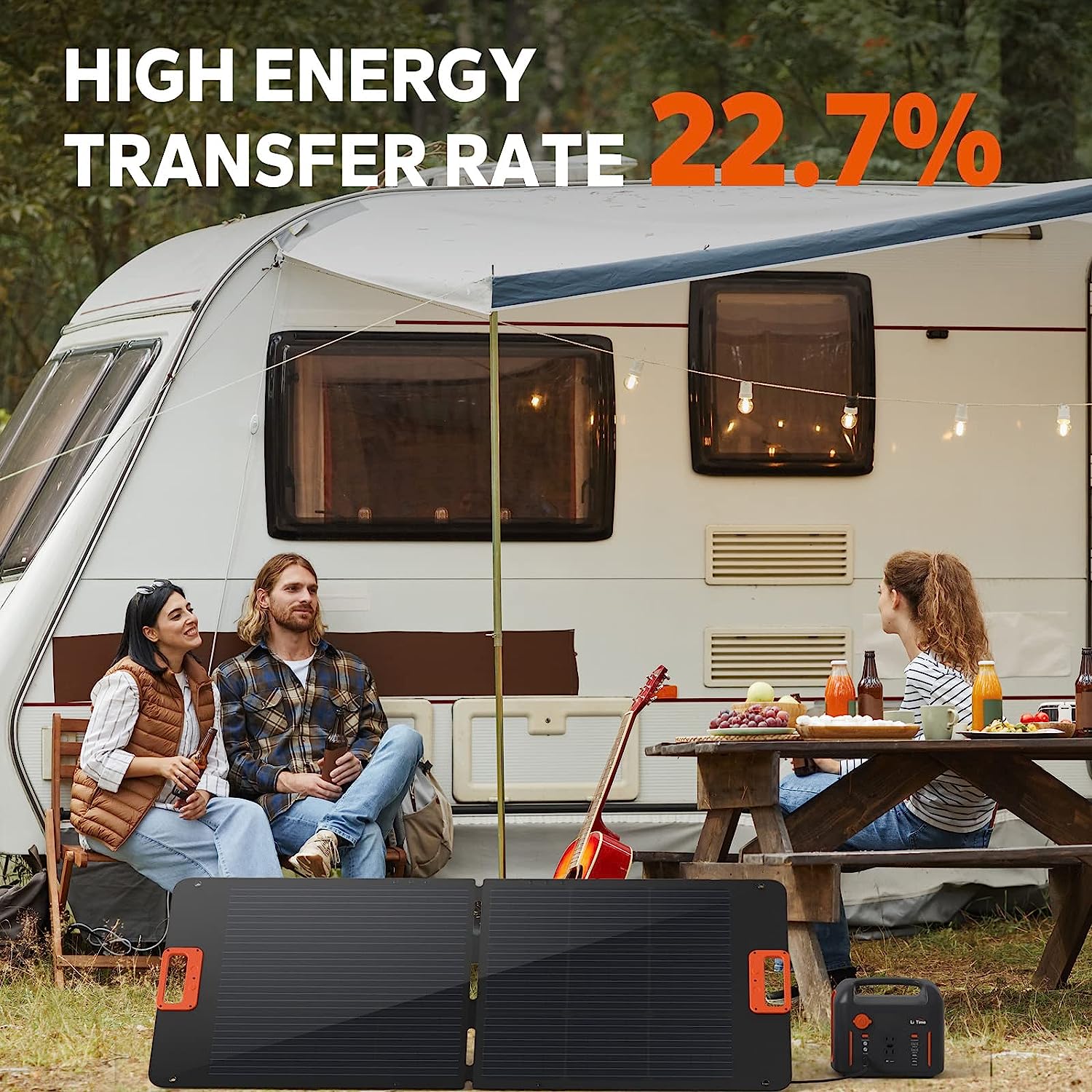 Panou solar portabil monocristalin, LiTime, 100 W - eMAG.ro