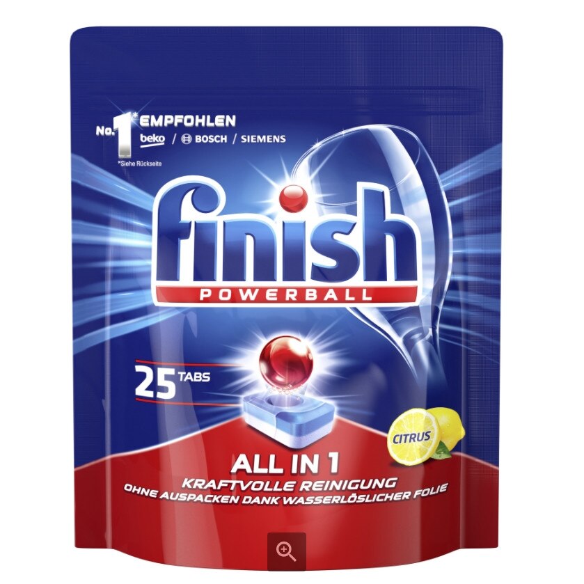 Таблетки за съдомиялна Finish All In 1 25 броя Emag Bg