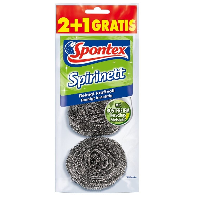 Комплект от 3 броя гъби за почистване на повърхности от неръждаема стомана Spontex - eMAG.bg