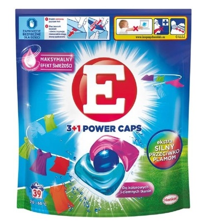 E, 3+1 Power Caps Színes mosókapszula, 39 db - eMAG.hu