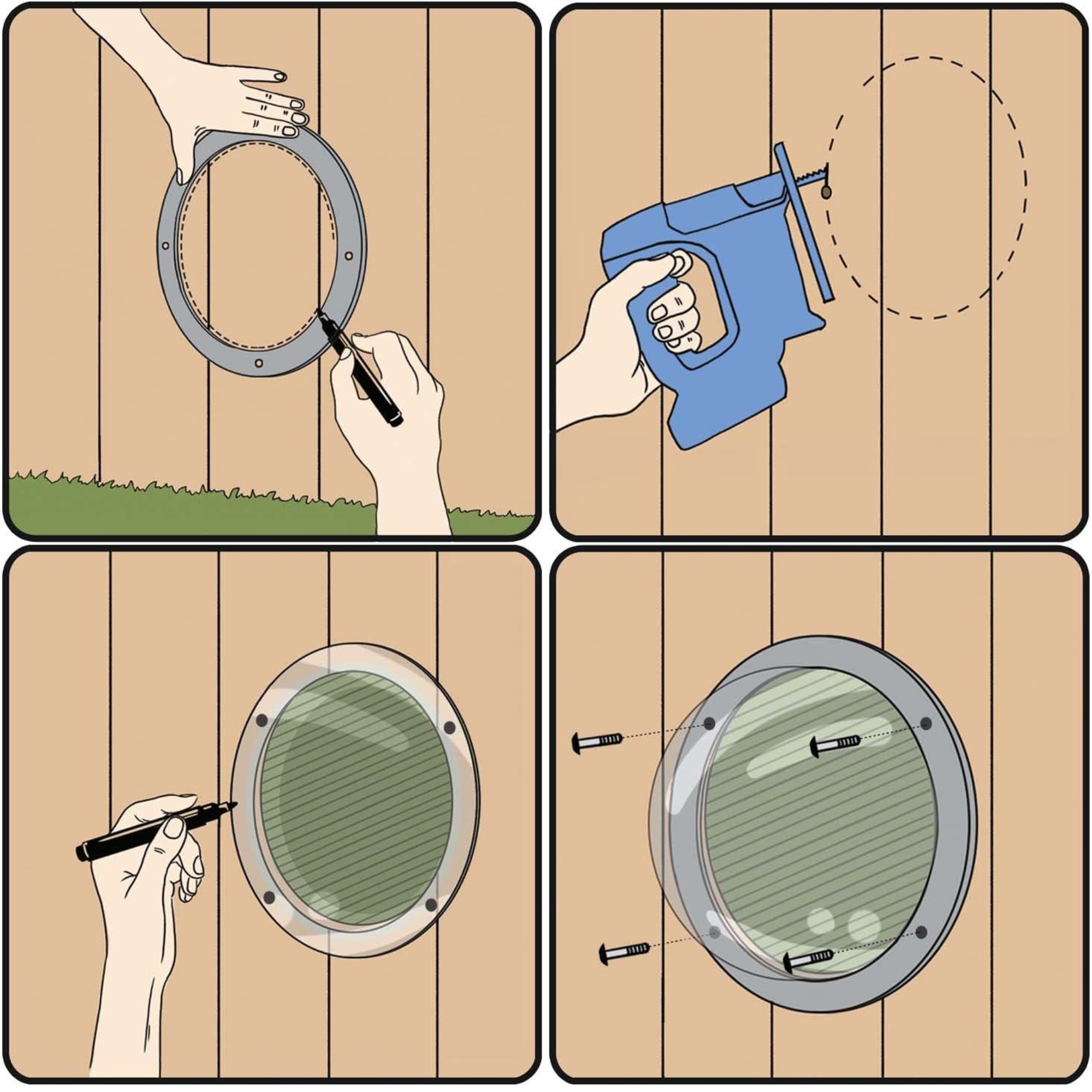 Hublou geam rotund pentru gard, casa de joaca, cusca, potrivit pentru ...