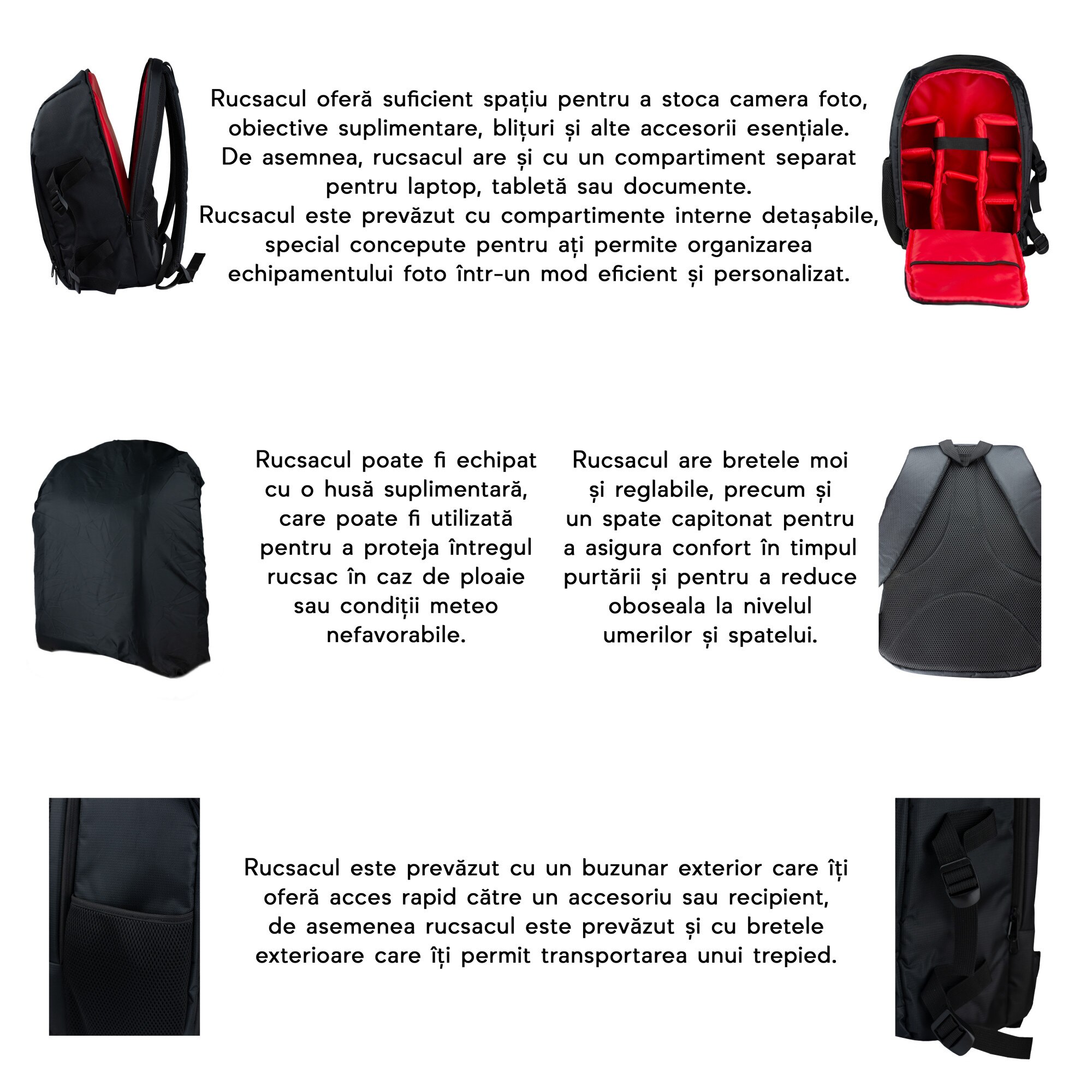 Rucsac compartimentat pentru camera foto profesionala si accesorii, cu ...