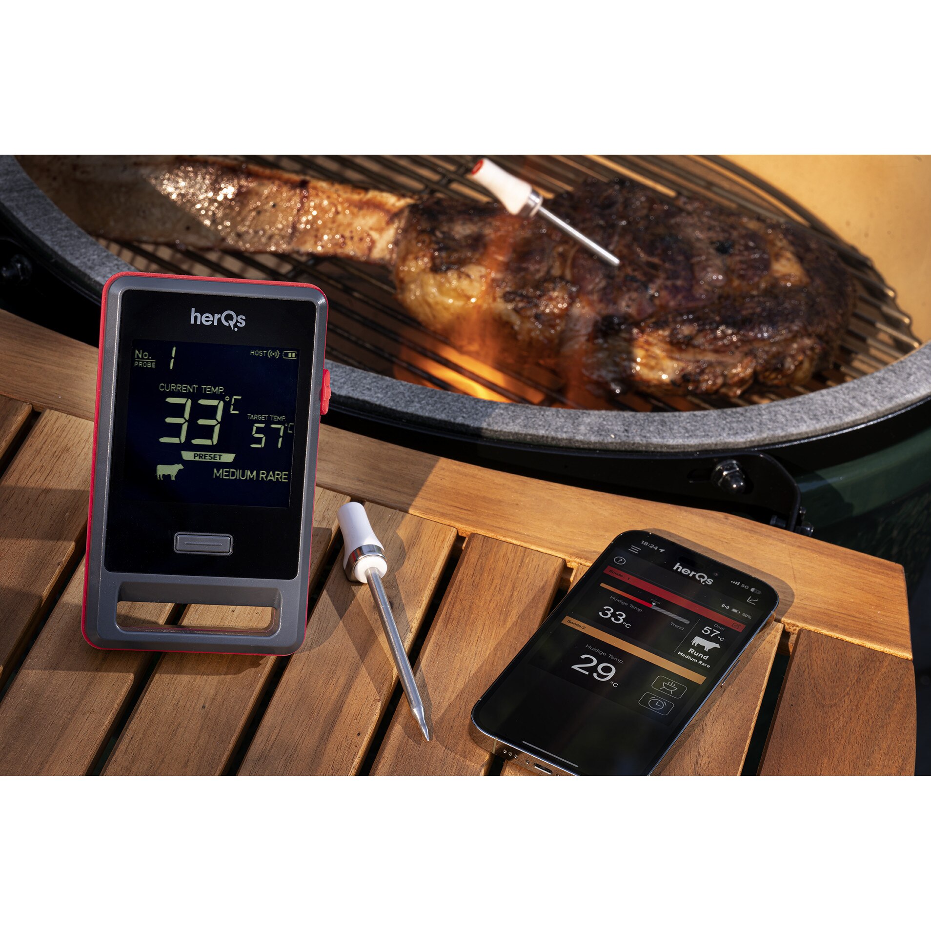 Termometru de bucatarie, HerQs, Digital, Bluetooth, Negru - eMAG.ro
