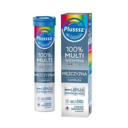 Хранителна добавка Plusssz, Polski Lek, За мъже, Мултивитамини, 20 ...