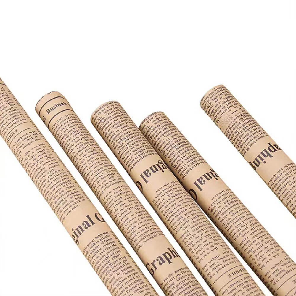 Set 40 Buc Hartie decorativa ambalat model ziar, Maro, Createur, 50x70 ...