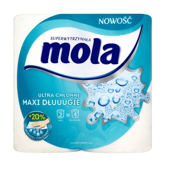 Хартиени кърпи MOLA, 2 ролки, бели - eMAG.bg