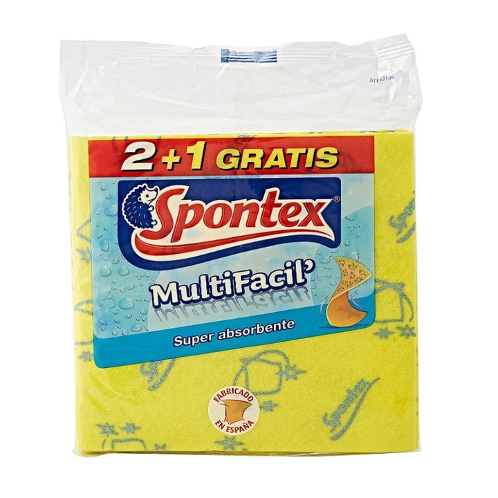 Set 3 lavete, Spontex, Microfibra, Galben - eMAG.ro