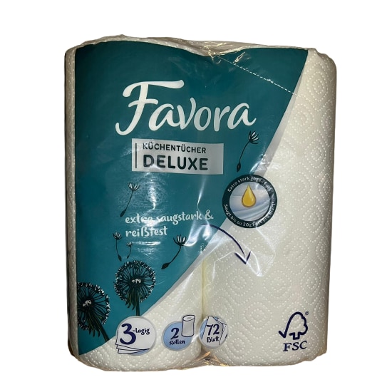 Prosoape de hartie pentru bucatarie, Favora, 3 straturi, 2 bucati - eMAG.ro