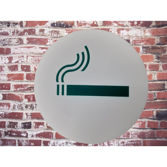 Panou indicato din PVC, "Loc pentru fumat", din PVC, cu benzi ...