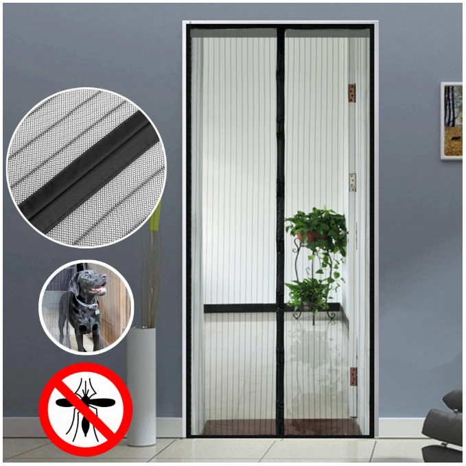 Plasa anti-tantari cu magnet, 90x210cm, negru - eMAG.ro