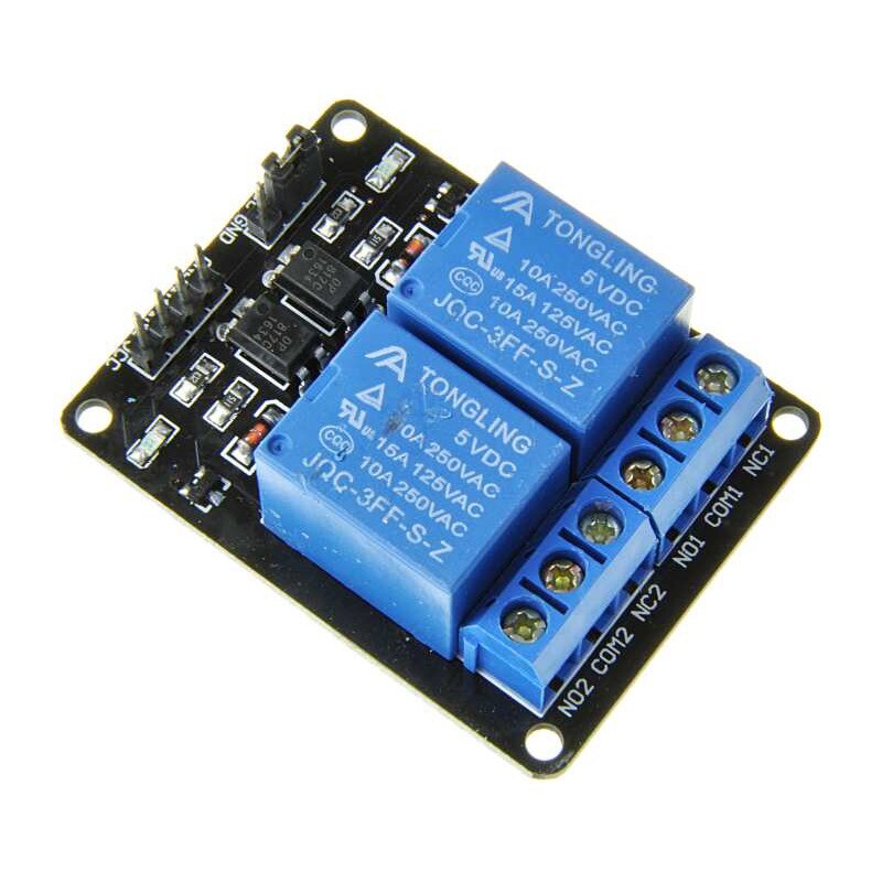 Modul de releu cu 2 canale, 5V, 10A/ 250V, Negru/ Albastru - eMAG.ro