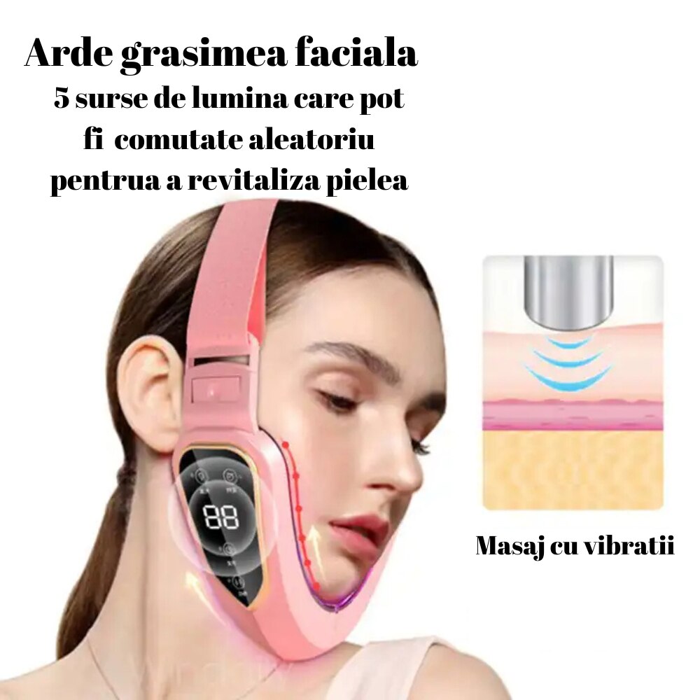 Aparat lifting facial SERBY, masaj cu vibratii pentru ridicarea barbiei ...