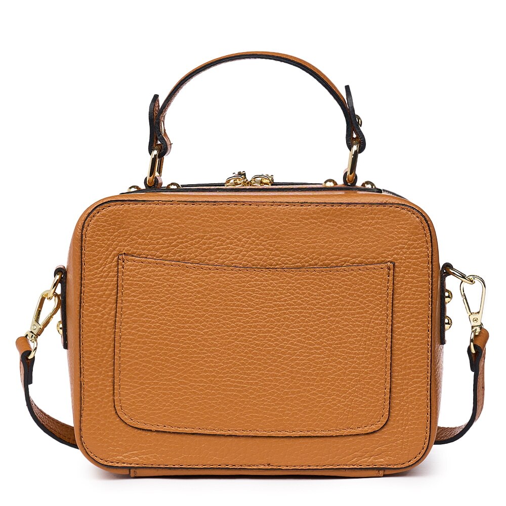 Poseta dama din piele naturala Caprice cognac - eMAG.ro