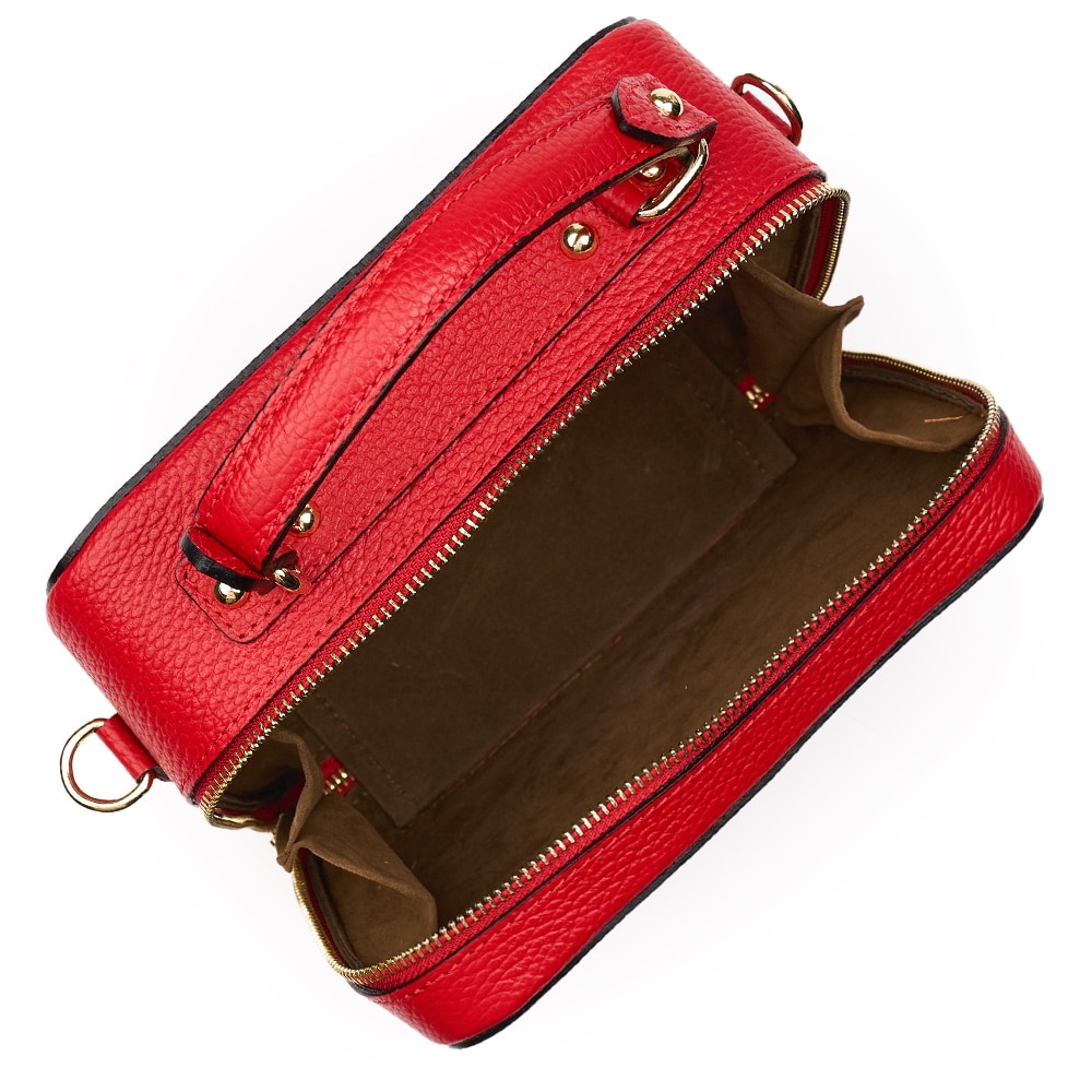 Poseta dama din piele naturala Caprice rosie - eMAG.ro