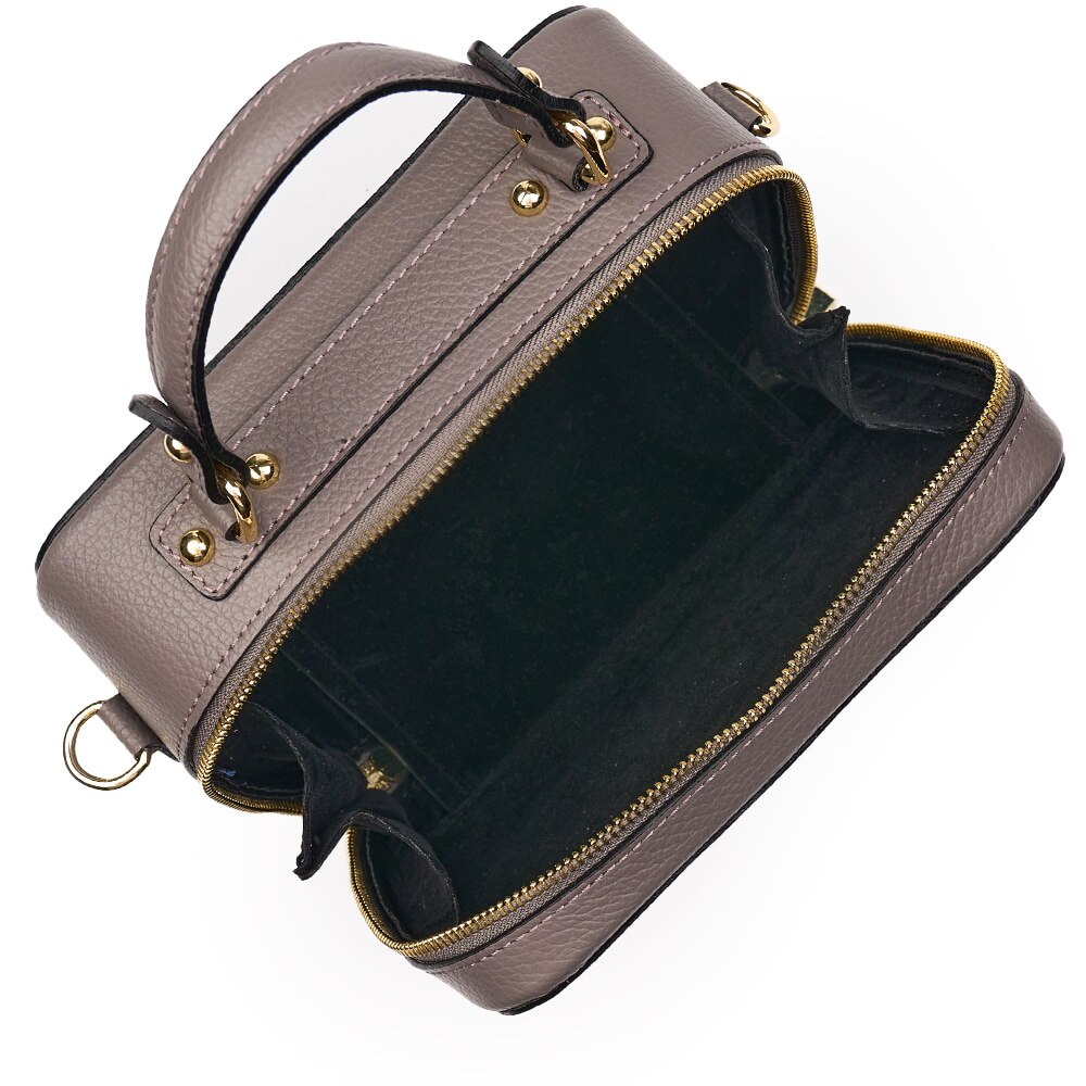 Poseta dama din piele naturala Caprice gri - eMAG.ro