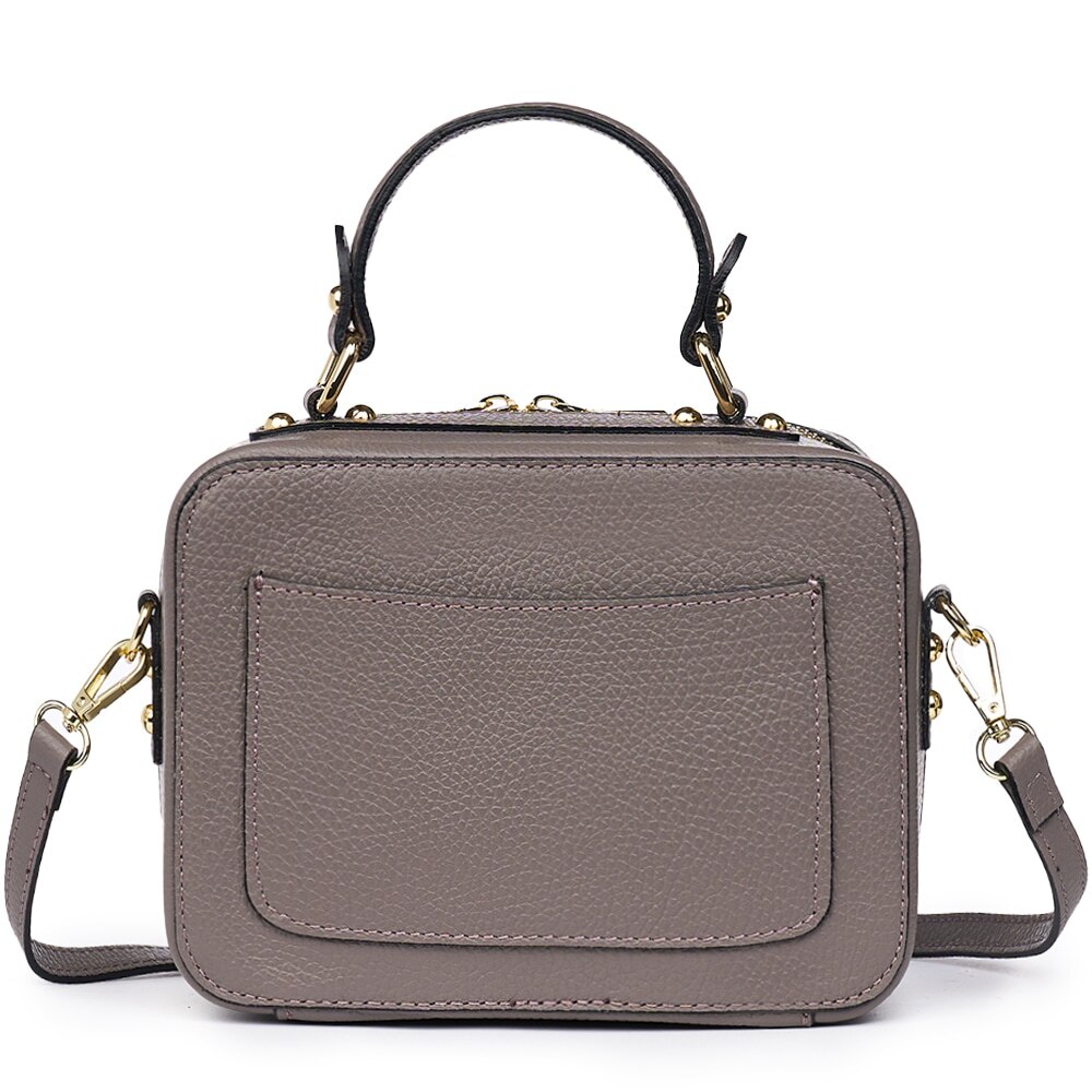 Poseta dama din piele naturala Caprice gri - eMAG.ro