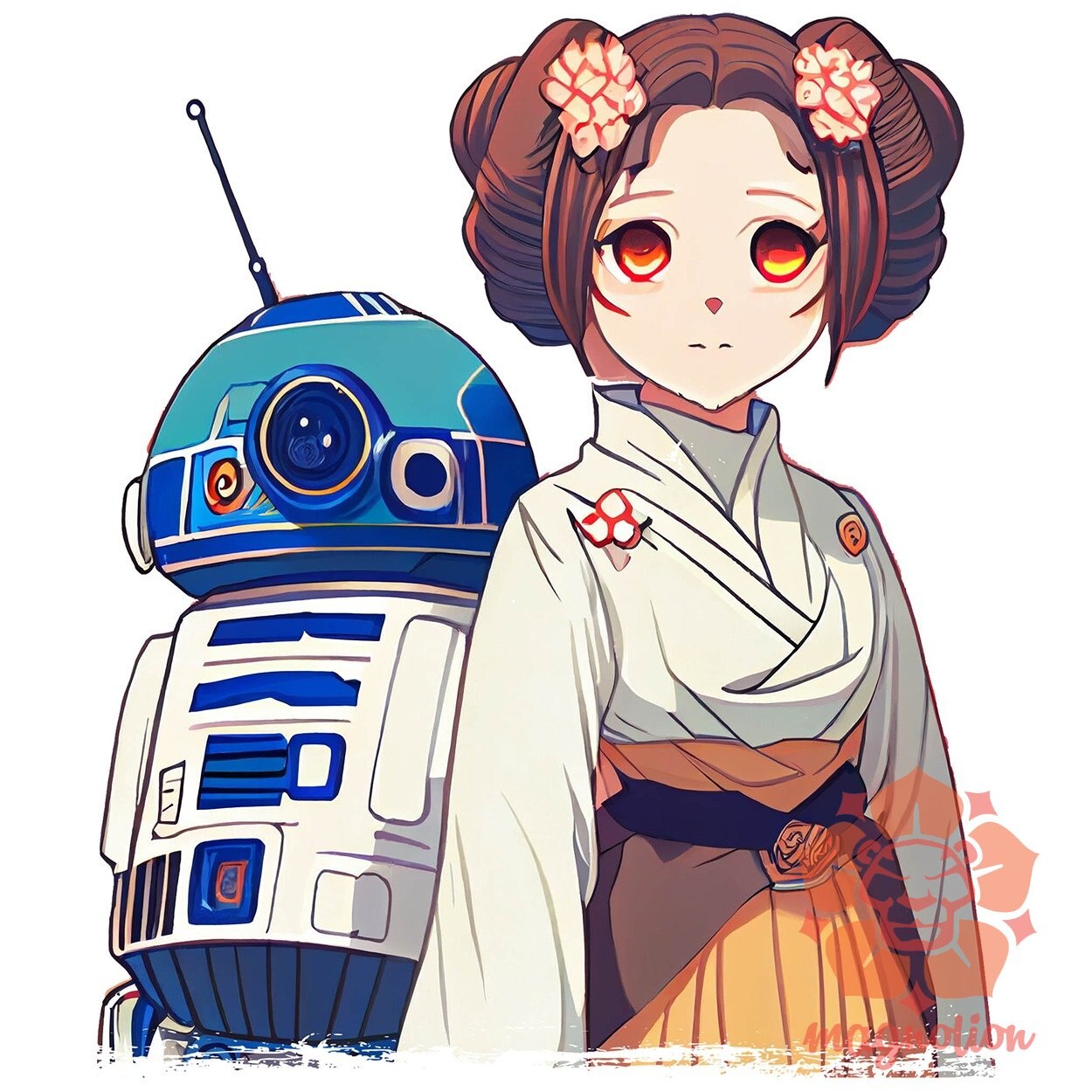 Chibi Leia és R2-D2 v2 férfi póló, Fehér, S - eMAG.hu
