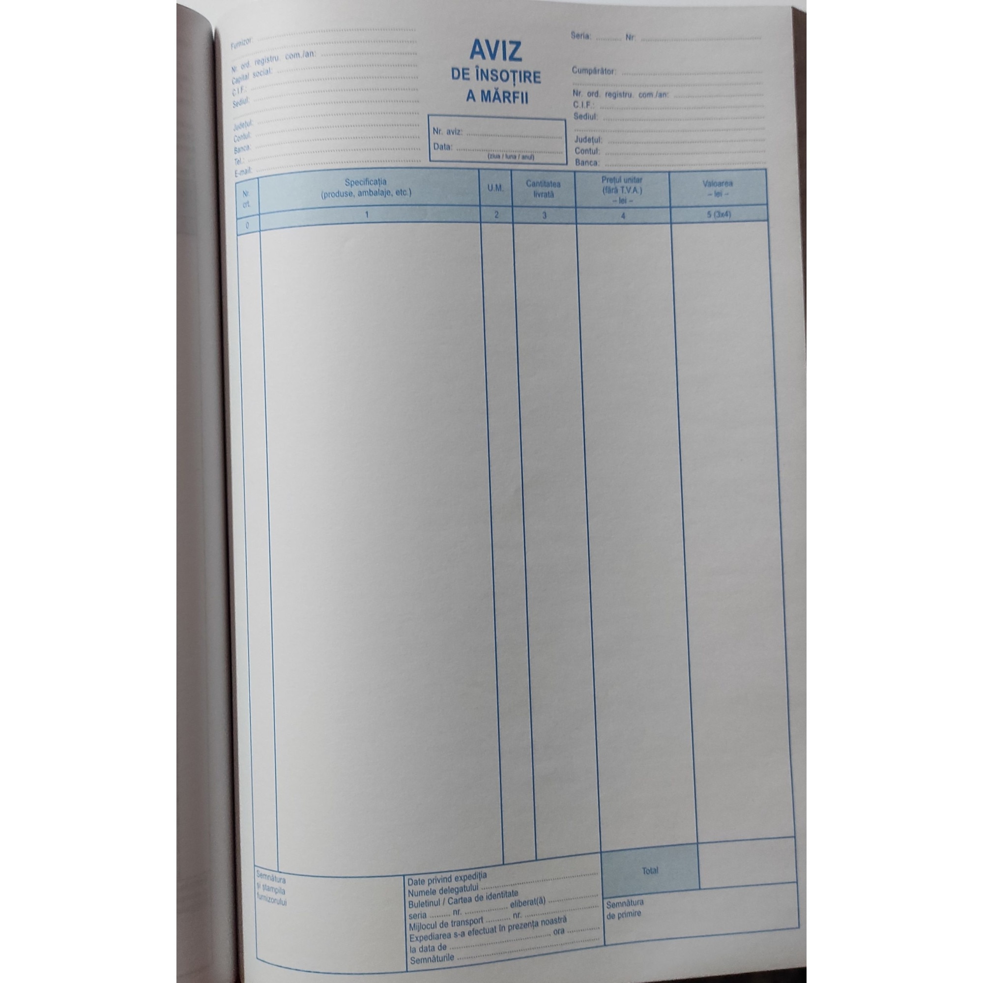 Aviz de insotire a marfii A4, 3 exemplare - eMAG.ro