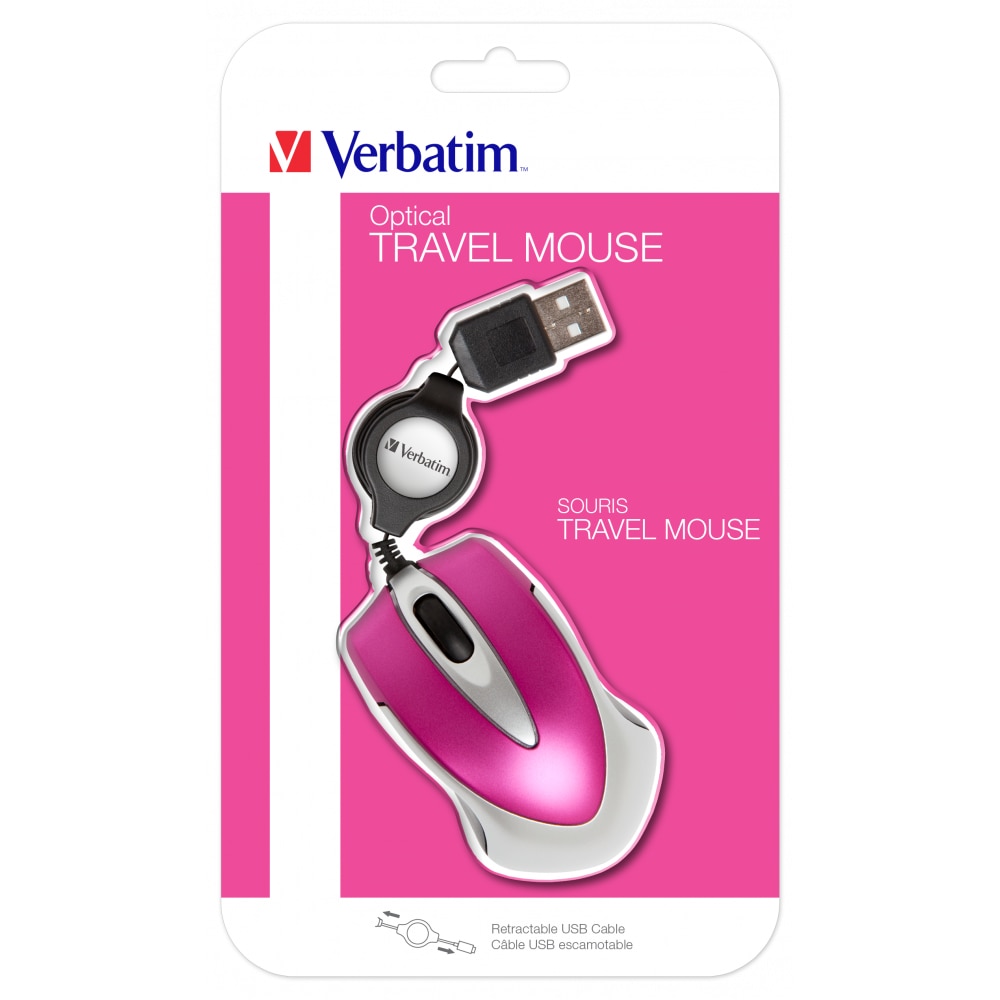Mouse Verbatim Go Mini Optical Travel Hot Pink - eMAG.ro