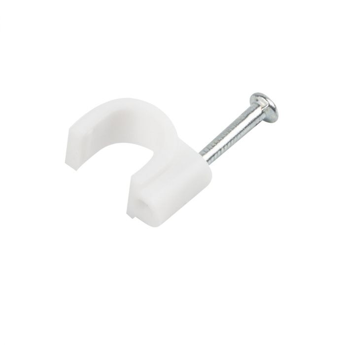 Set 100 bucati cleme cablu 7mm, cui de otel 14mm, pentru prindere si ...