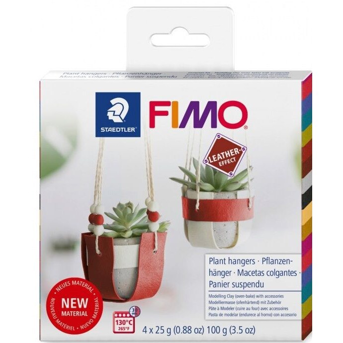 Set lut polimeric Staedtler Fimo Leather - 4 culori si 25 g suport ...