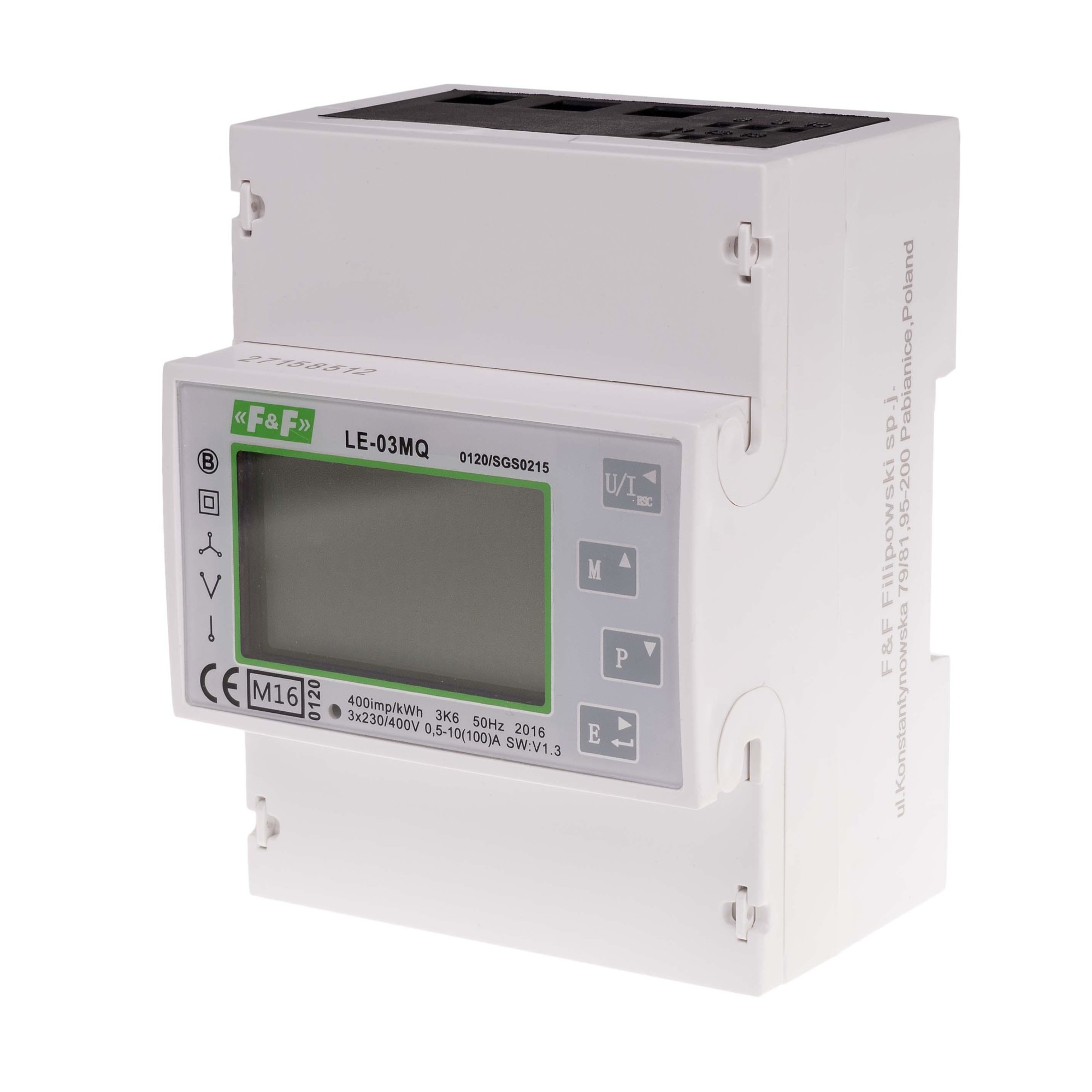 Contor electric trifazat, F&F, 100 A, Alb - eMAG.ro