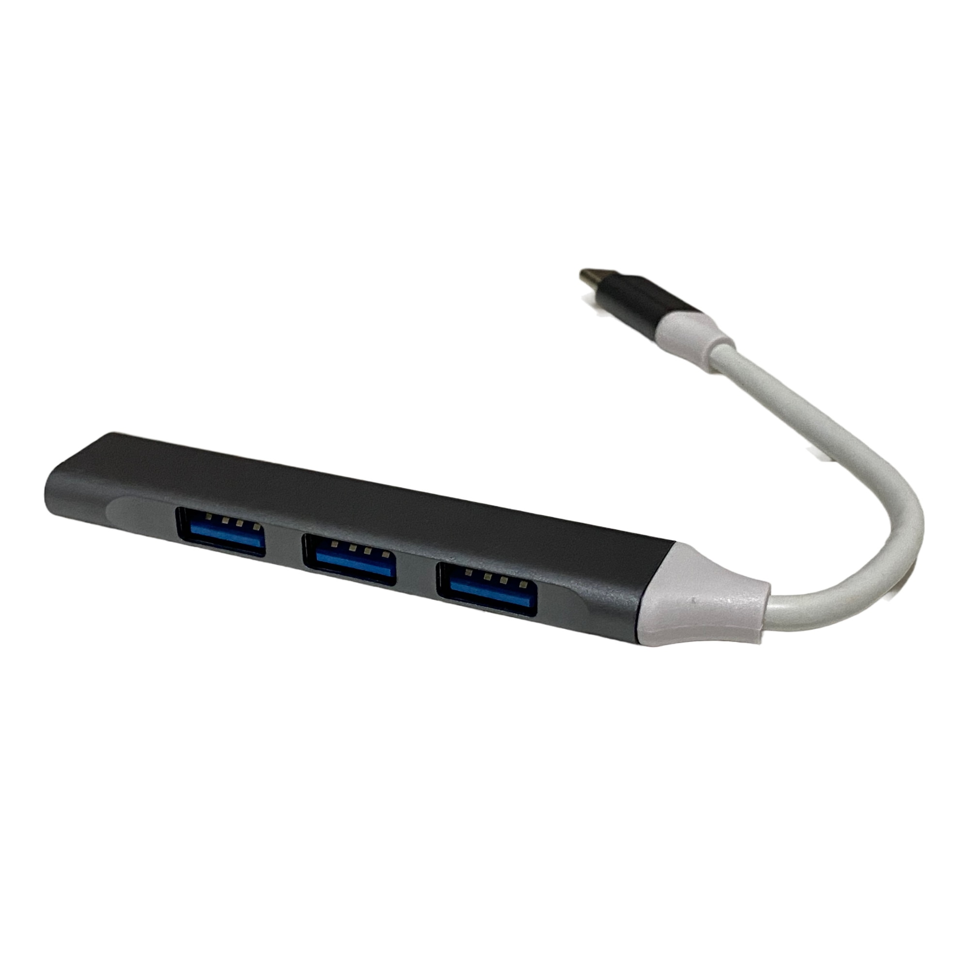 Adaptor USB Hub, de la USB-C la USB cu 4 iesiri, Argintiu - eMAG.ro