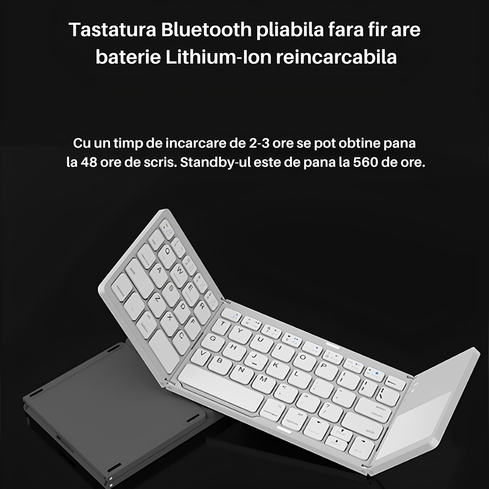 Tastatura pliabila SpectrumPoint®, Wireless, Bluetooth, Touchpad ...