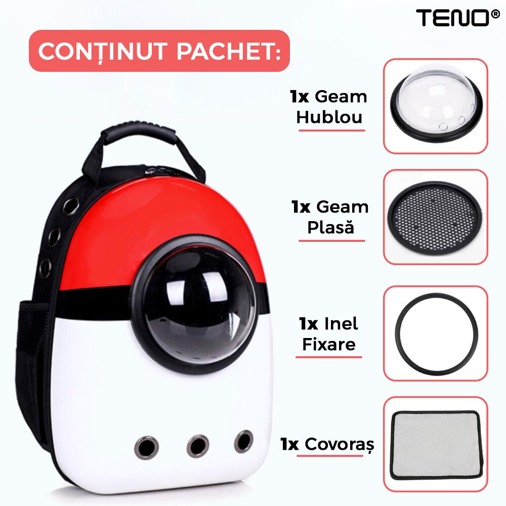 Rucsac Transport Animale Teno®, greutate Max 7kg, hublou transparent ...