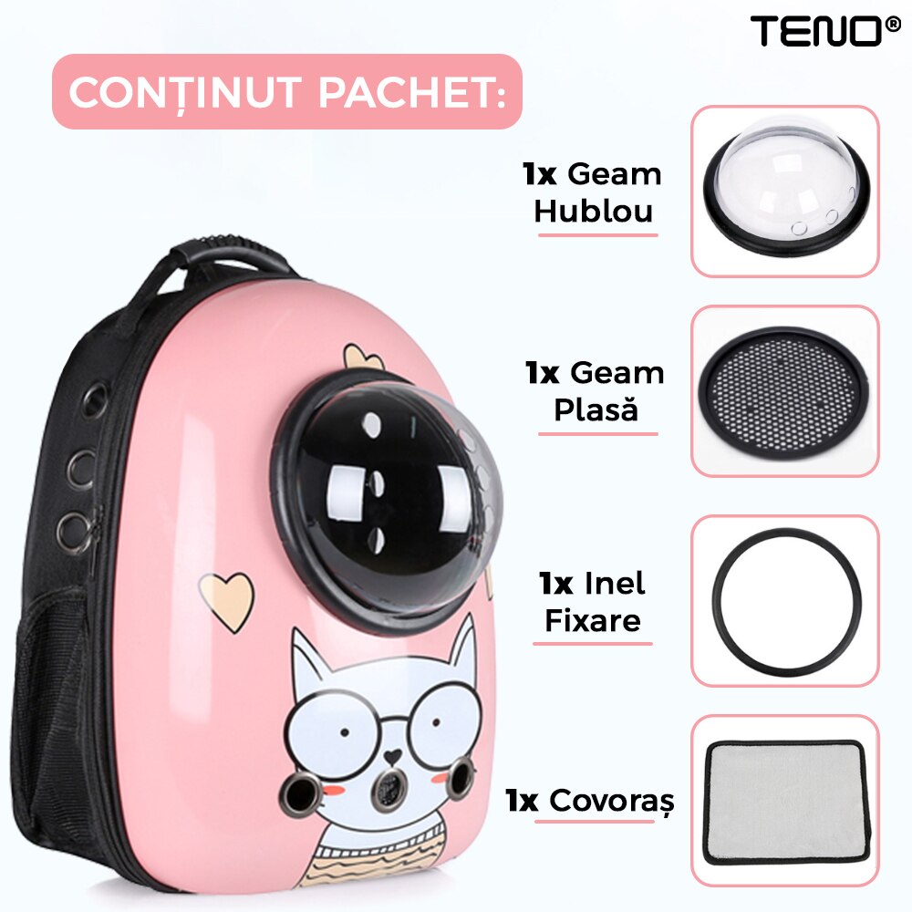 Rucsac Transport Animale Teno®, greutate Max 7kg, hublou transparent ...