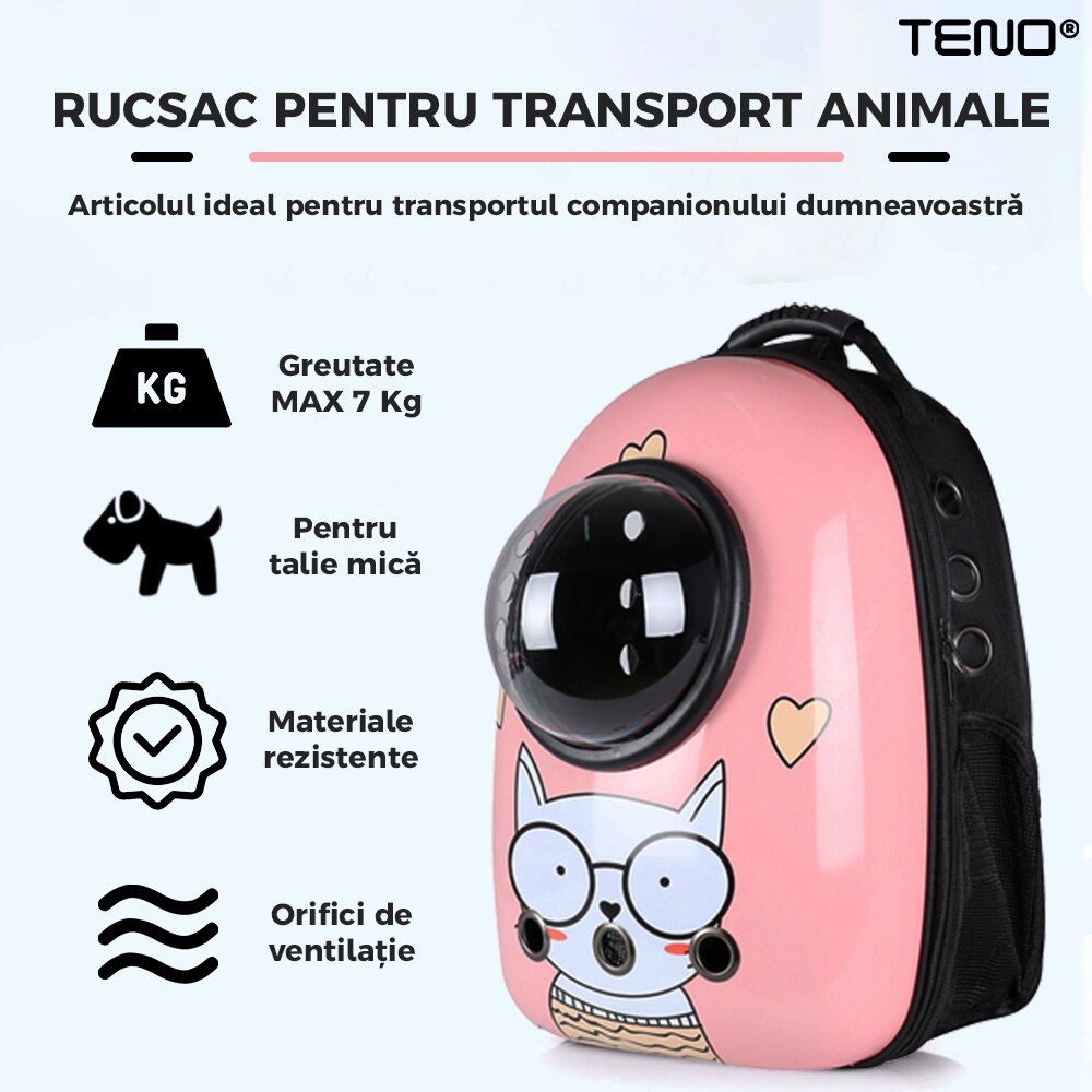 Rucsac Transport Animale Teno®, greutate Max 7kg, hublou transparent ...