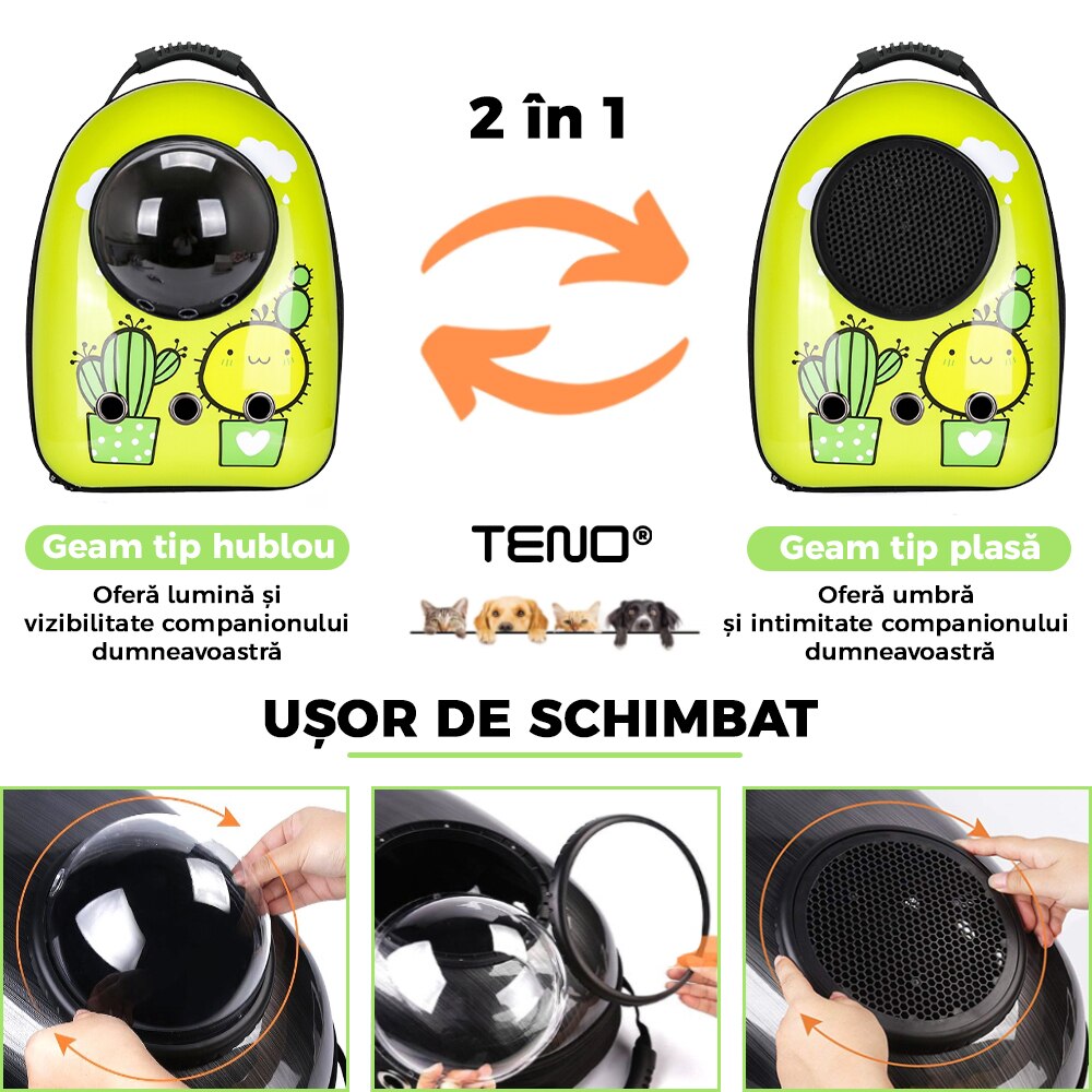 Rucsac Transport Animale Teno®, greutate Max 7kg, hublou transparent ...